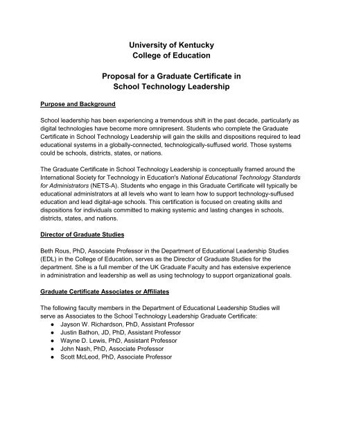Grad Certificate in School Technology Leadership - University of ...