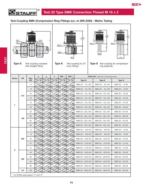 Stauff Hydraulic Test Point Hose SMS 20 2000A, Connection A, 40% OFF