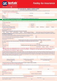 Rider Claim Intimation Form - Kotak Life Insurance - Kotak Mahindra