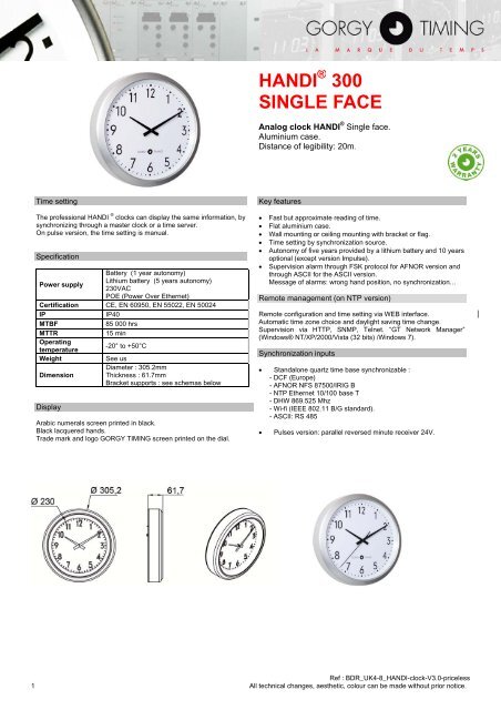 HANDI 300 SINGLE FACE - Gorgy Timing