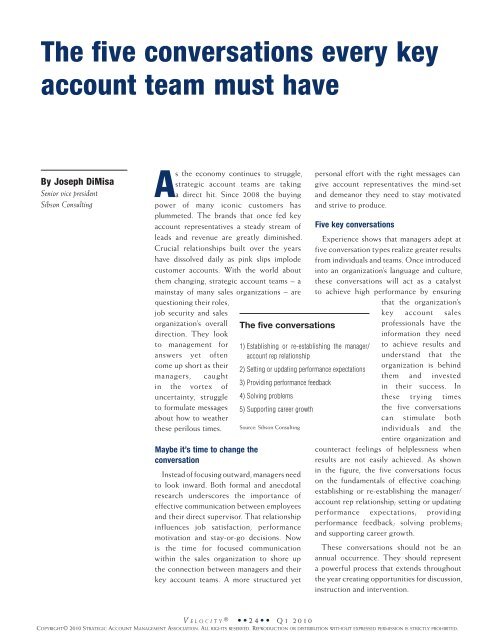 The five conversations every key account team must have - Sibson ...