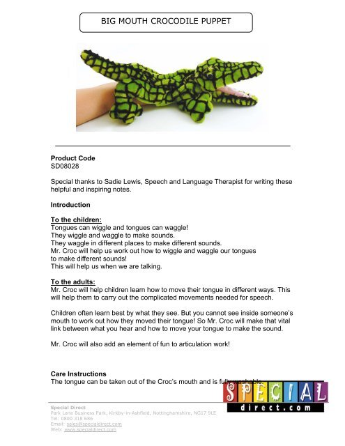 BIG MOUTH CROCODILE PUPPET - TTS