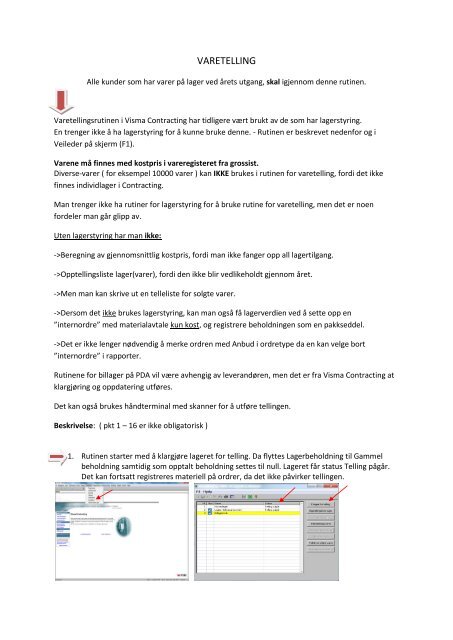 VARETELLING - Visma