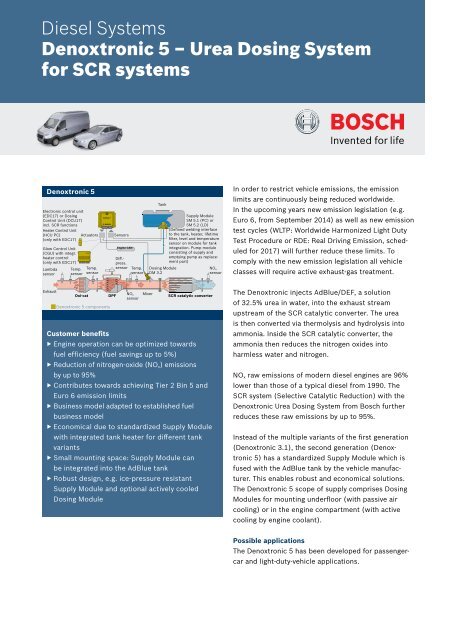 Denoxtronic 5 â Urea Dosing System for SCR systems - Bosch ...