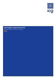 Full year annual report 2009 - Intermediate Capital Group PLC