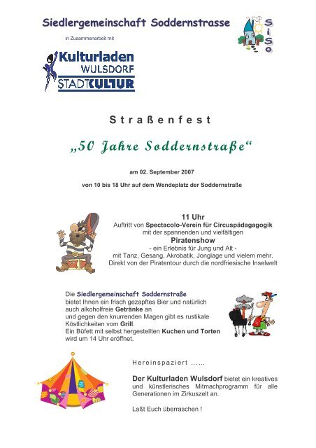 Einladung zum Strassenfest - soddernstrasse