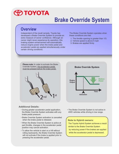 Brake Override System Overview Toyota En 