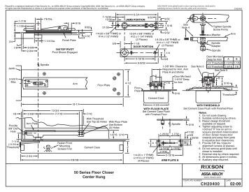 Rixson W700 Series Template - Epivots