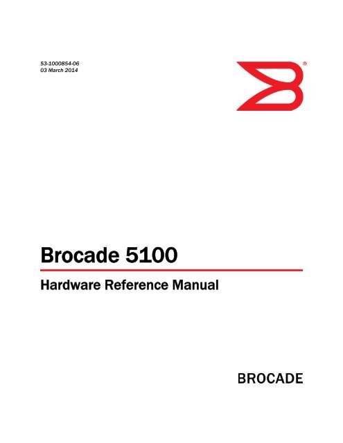 Brocade 5100 Hardware Reference Manual, May 2012