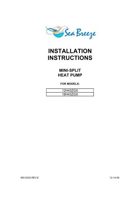 INSTALLATION INSTRUCTIONS - Supco