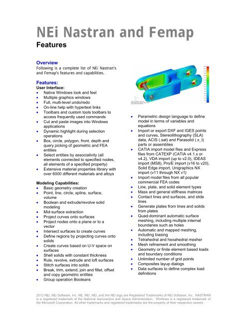 NEi Nastran and Femap Features - NEi Software