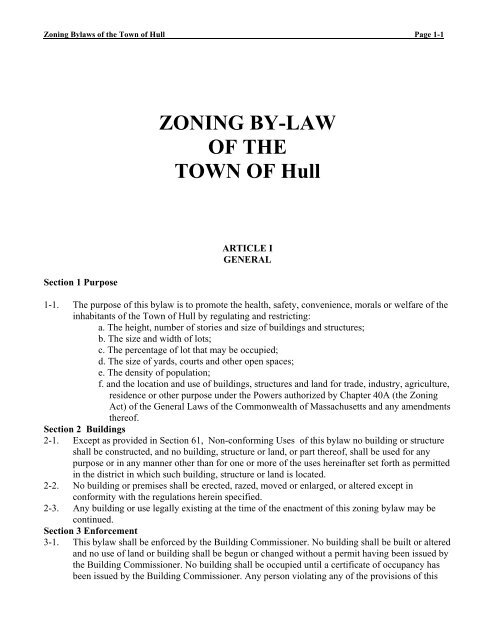 ZONING BY-LAW - Town of Hull