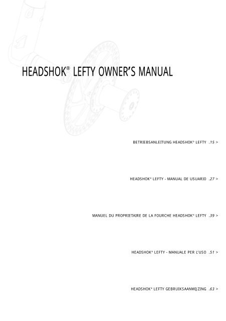 HEADSHOK® LEFTY OWNER'S MANUAL
