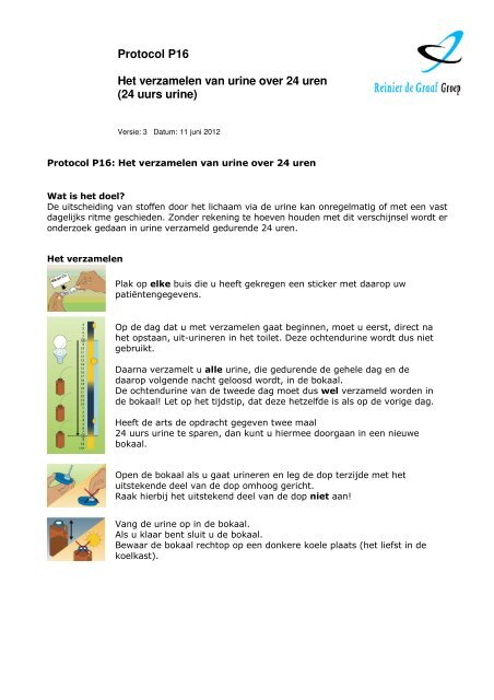 Protocol P16 Het verzamelen van urine over 24 uren - Diagnostisch ...