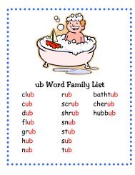 -op Word Family List - Little Book Lane