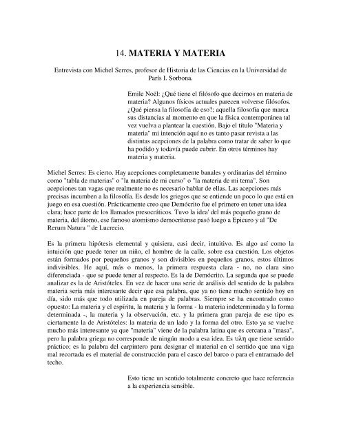 14. MATERIA Y MATERIA - Historia y FilosofÃ­a de la Ciencia