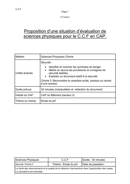 CAP CCF maths-sciences