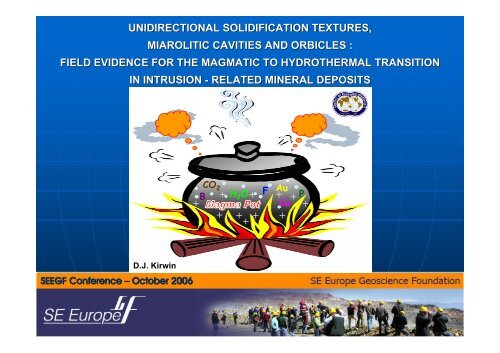 unidirectional solidification textures, miarolitic cavities and orbicles