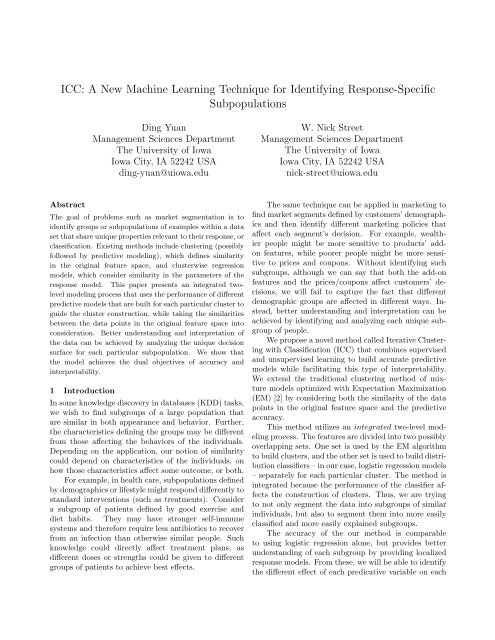 ICC: A New Machine Learning Technique for ... - ResearchGate