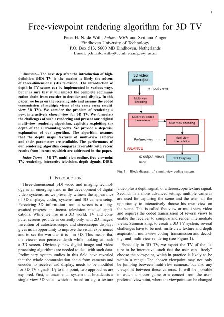 Free Viewpoint Rendering Algorithm For 3d Tv Video Coding And 4716