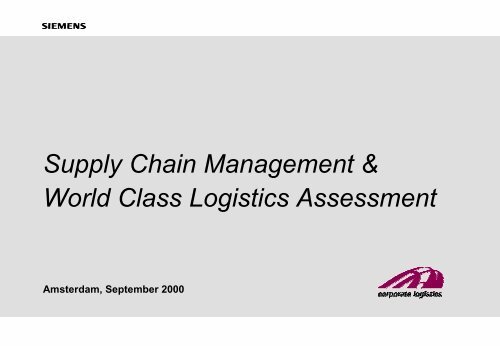 Supply Chain Management & World Class Logistics Assessment