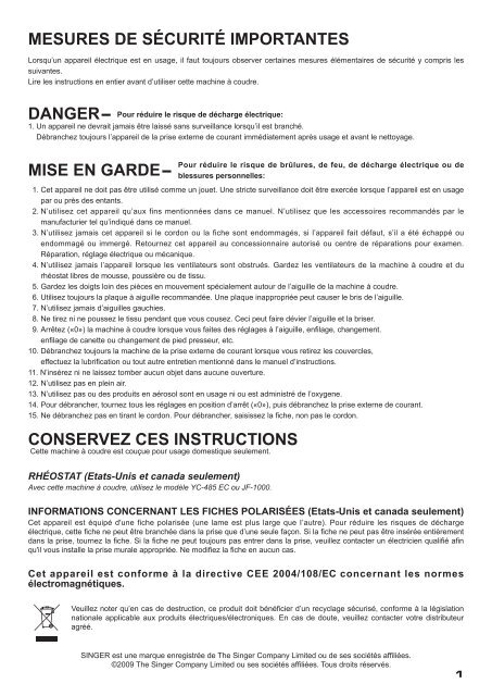 1 - SINGER Futura Support