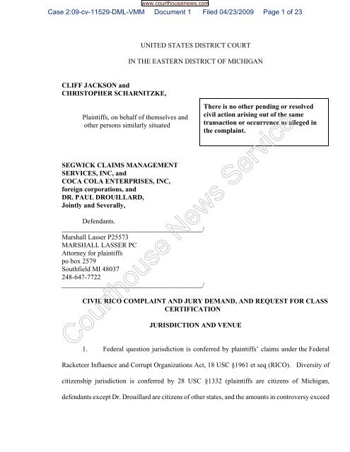 Sedgwick Rico Complaint - GE Rexel Discrimination