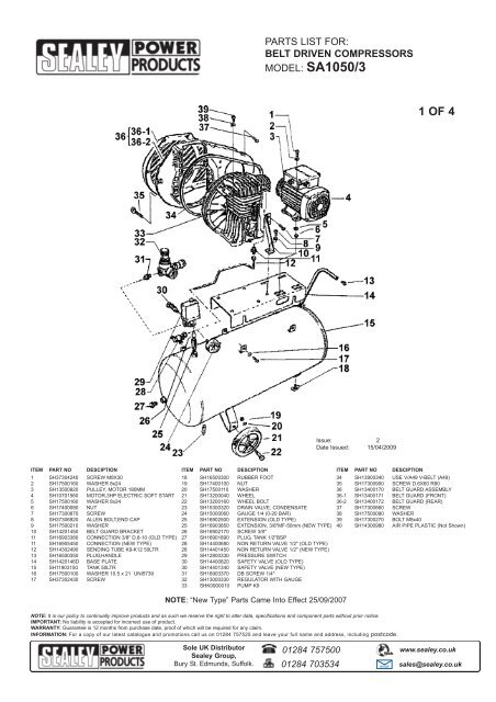 Sealey Compressor Spare Parts Catalogue Pdf | Reviewmotors.co