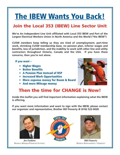 The IBEW Wants You Back! - IBEW Local 353