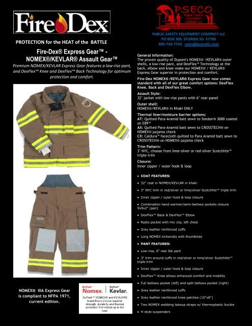 fire-dex product brochure - Public Safety Equipment Company LLC