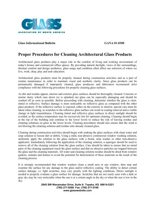 Proper Procedures for Cleaning Architectural Glass Products