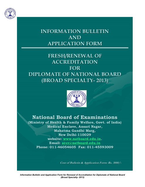 INFORMATION BULLETIN - National Board Of Examination