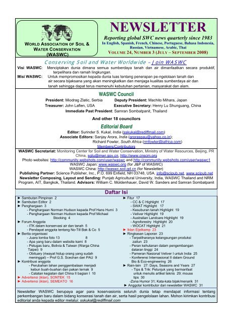 newsletter - World Association of Soil and Water Conservation