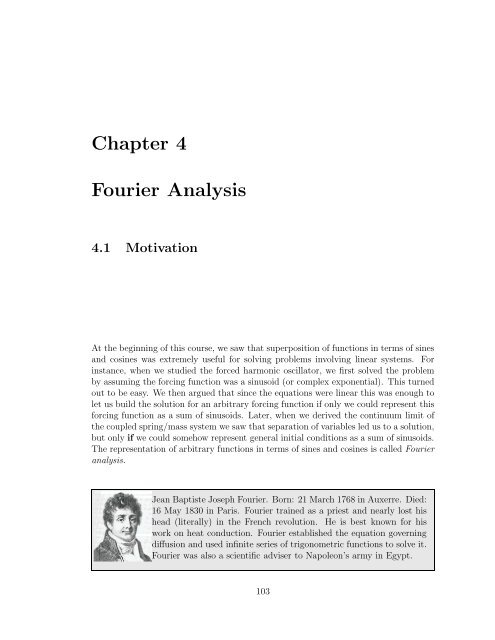 Chapter 4 Fourier Analysis