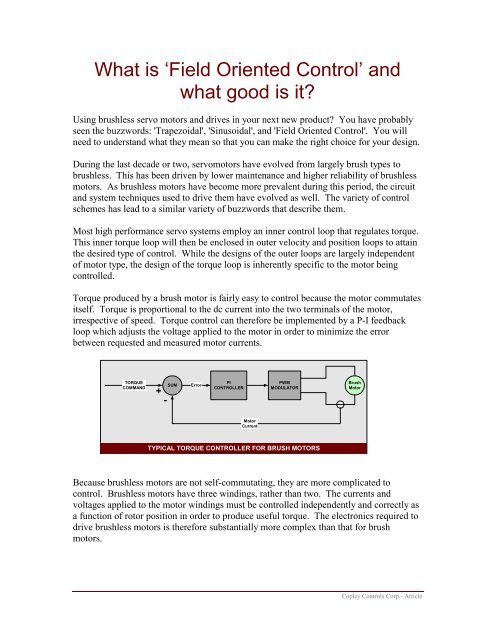 What is 'Field Oriented Control' and what good is it