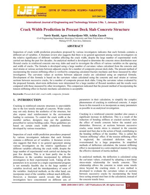 Crack Width Prediction In Precast Deck Slab Concrete Structure