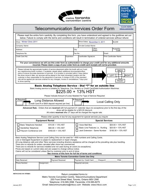 Telecommunication Services Order Form