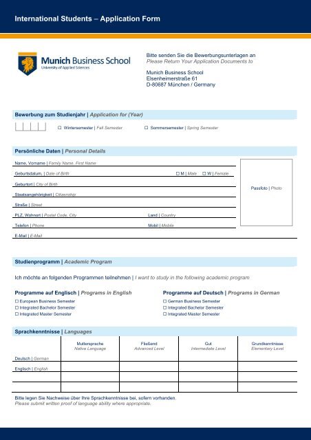 Business Application Form