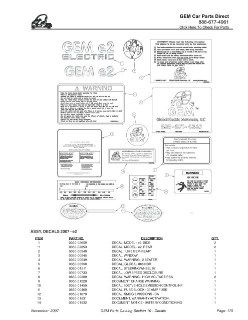 2008 Gem Parts Catalog - Gem Car Parts Direct