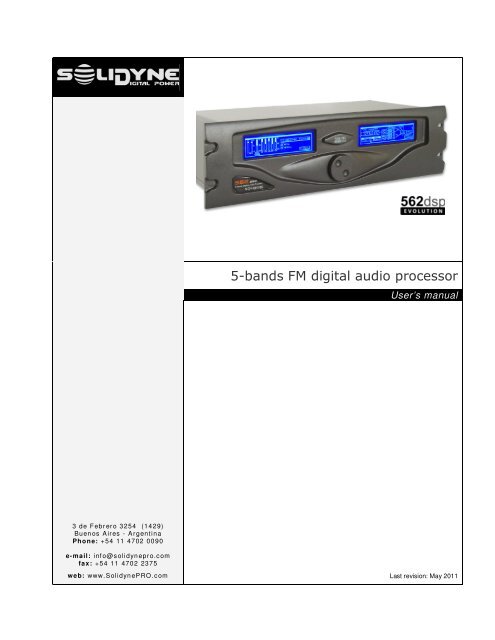 5-bands FM digital audio processor - Solidyne