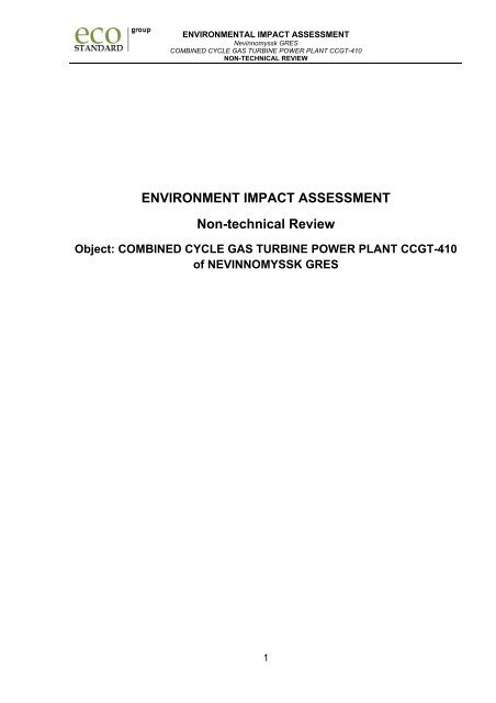 ENVIRONMENT IMPACT ASSESSMENT Non-technical Review