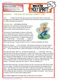 Lesson 9: Fruit of the Holy Spirit - Free Bible Lessons - Home