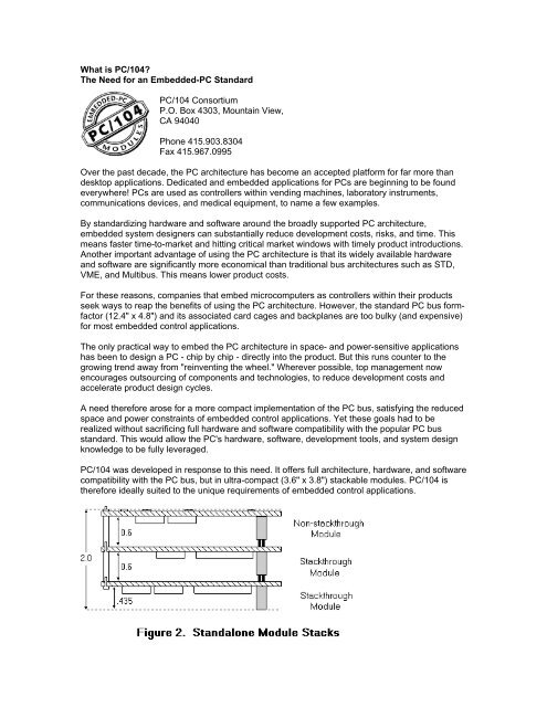 What is PC/104? The Need for an Embedded-PC Standard ... - Ampro