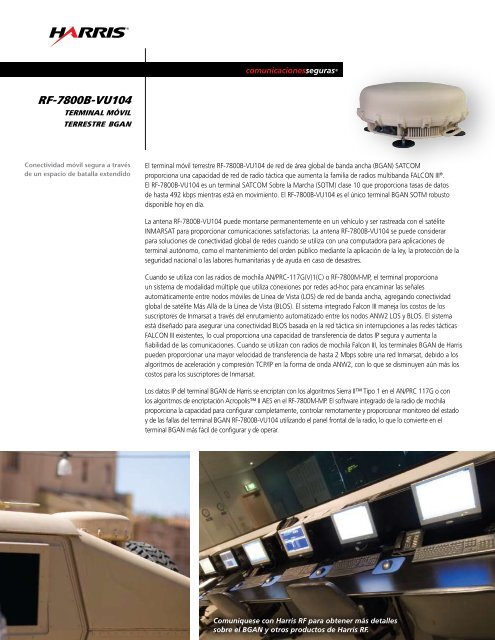 RF-7800B-VU104 Land Mobile BGAN Terminal - Harris Corporation