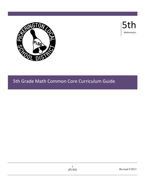 5th Grade Math Curriculum