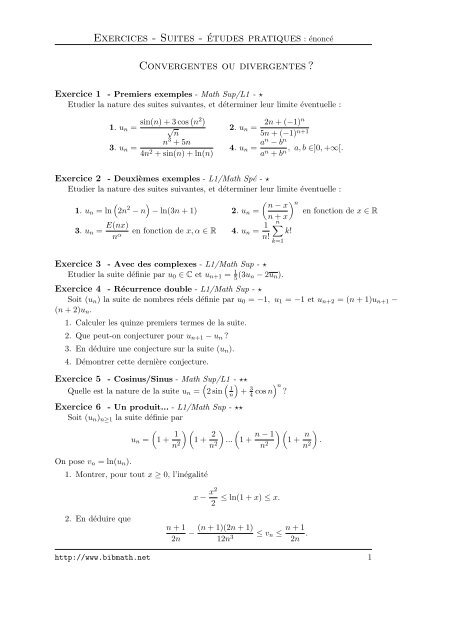 EnoncÃ©s - Bibmath