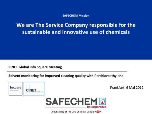 THE NEW STANDARD for Perchloroethylene in Dry Cleaning with ...