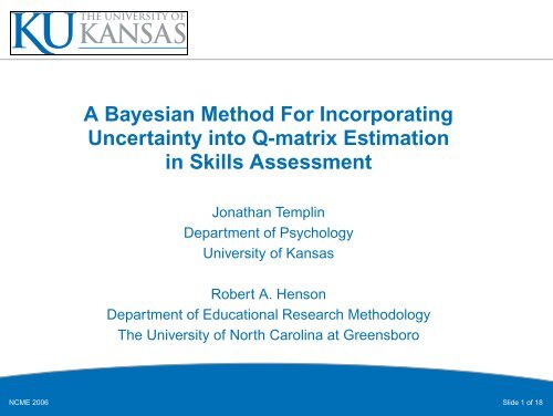 A Bayesian Method For Incorporating Uncertainty into Q-matrix ...
