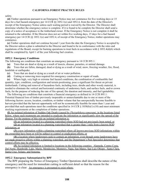 CALIFORNIA FOREST PRACTIC