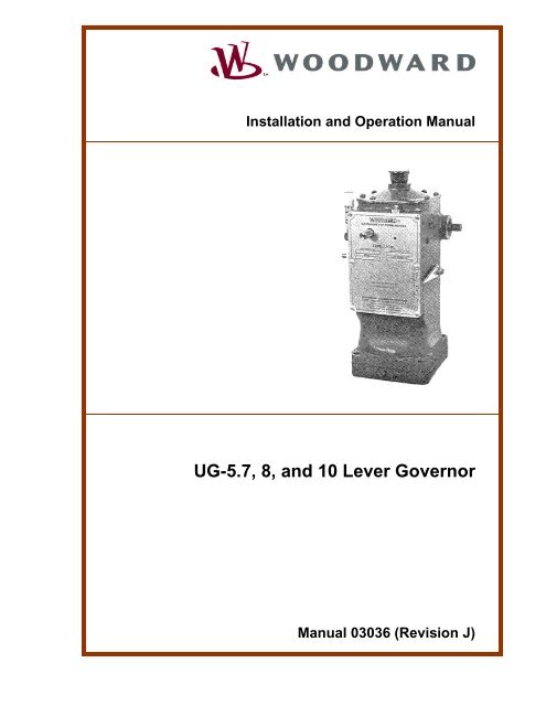 UG-5.7, 8, and 10 Lever Governor